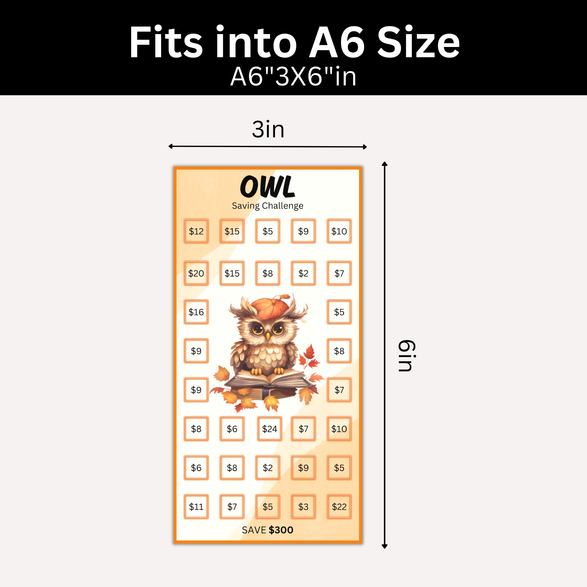 Owl Savings Challenge Printable, A6 Mini Owl Saving Challenge, Money ...
