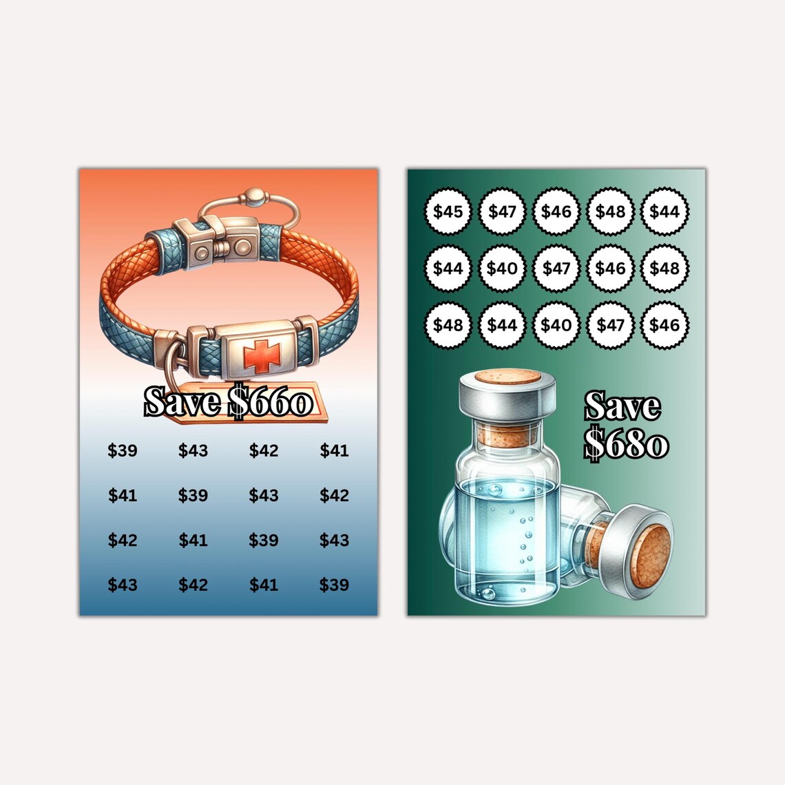 Medical Emergency Savings Challenge Printable Bundle, Mini Low Income ...