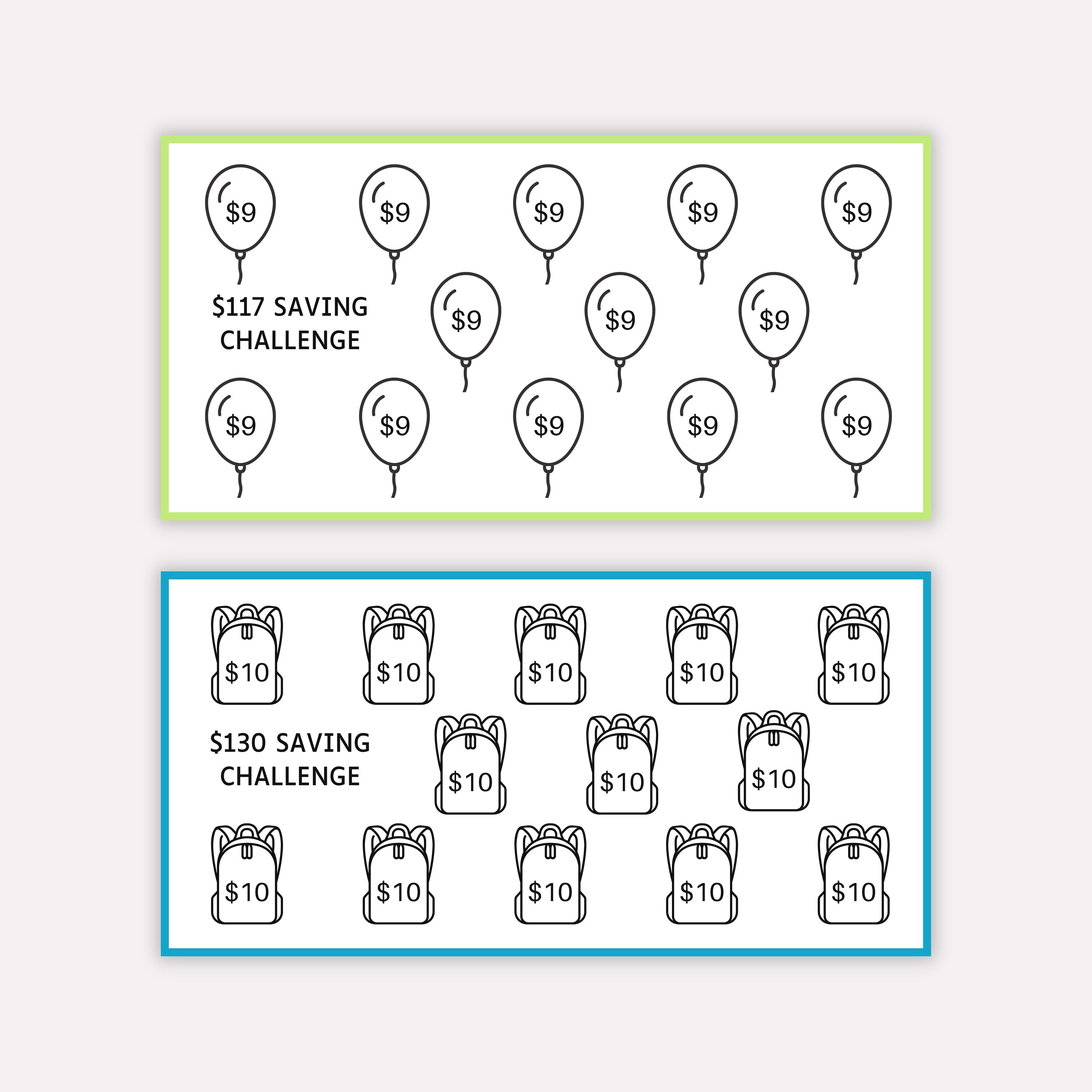 Kids Savings Challenge Tracker Printable, A6 Kids Mini Saving ...