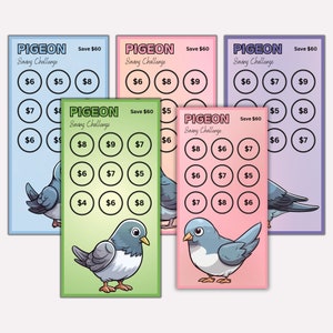 Pigeon Savings Challenge Printable, Mini A6 Pigeon Saving Challenge, A6 ...