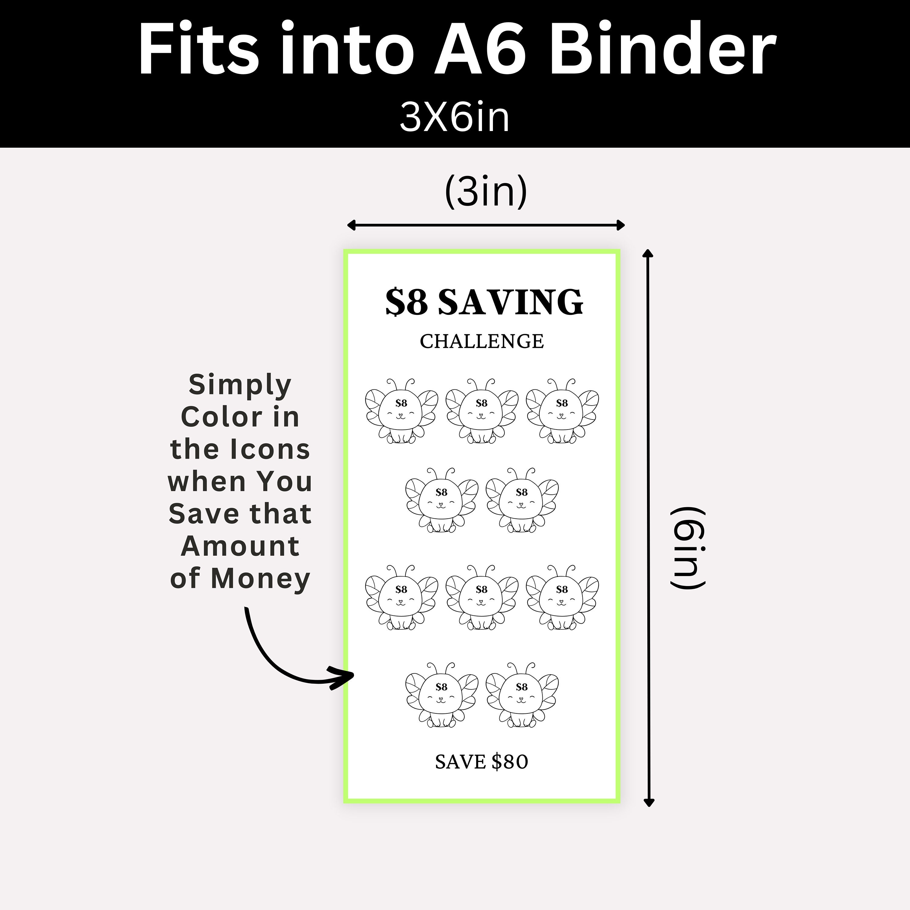 Kids Savings Challenge Printable, Mini A6 Kids Coloring Book for Saving ...