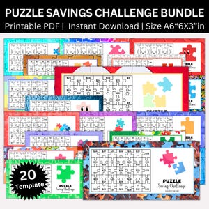 Puzzle Savings Challenge Printable Bundle, A6 Puzzle Saving Challenges ...