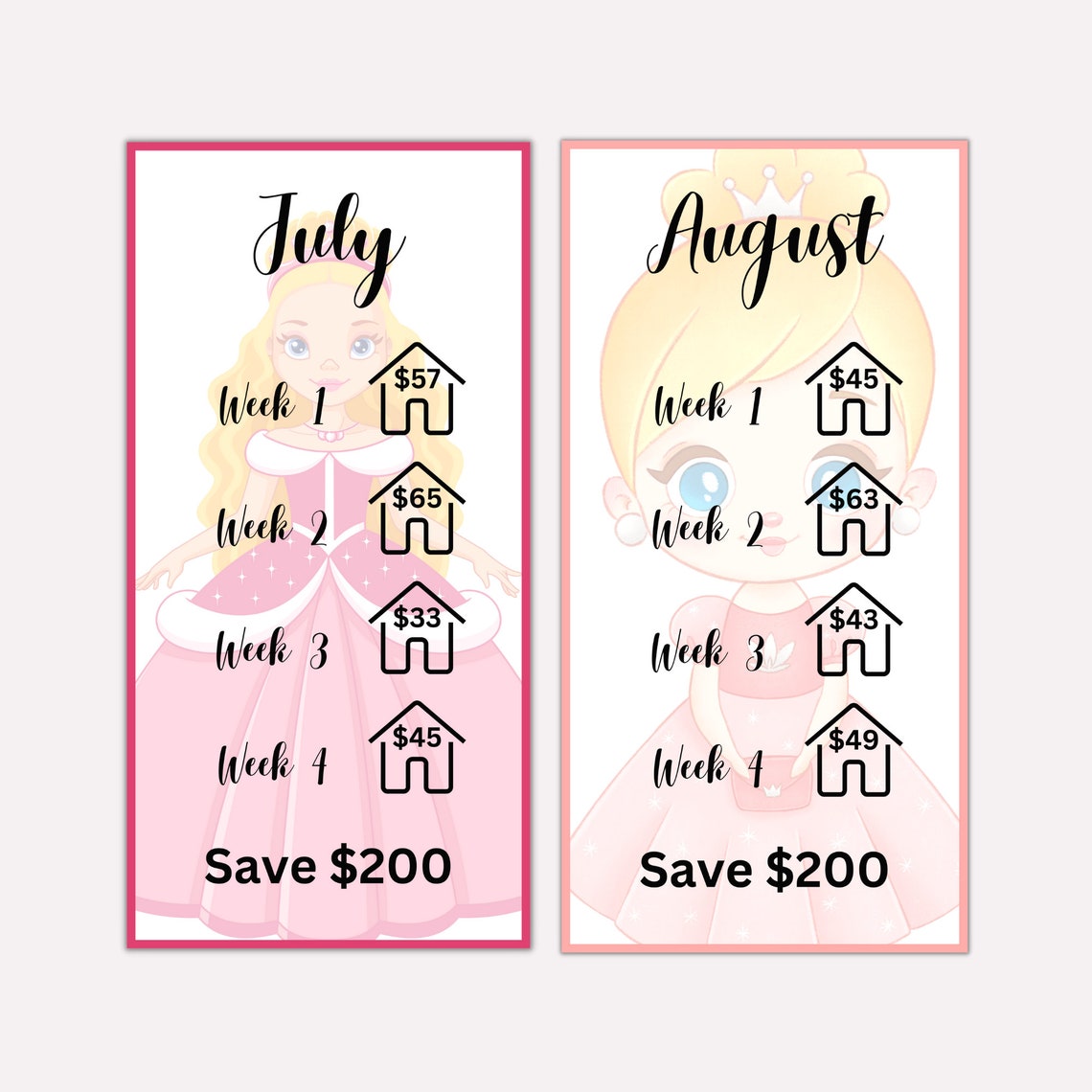 Low Income Savings Challenge Printable, Monthly Saving Challenges, Mini ...