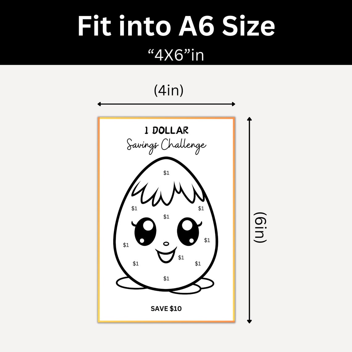 Coloring Savings Challenge Printable Bundle, Mini A6 Low Income Saving ...