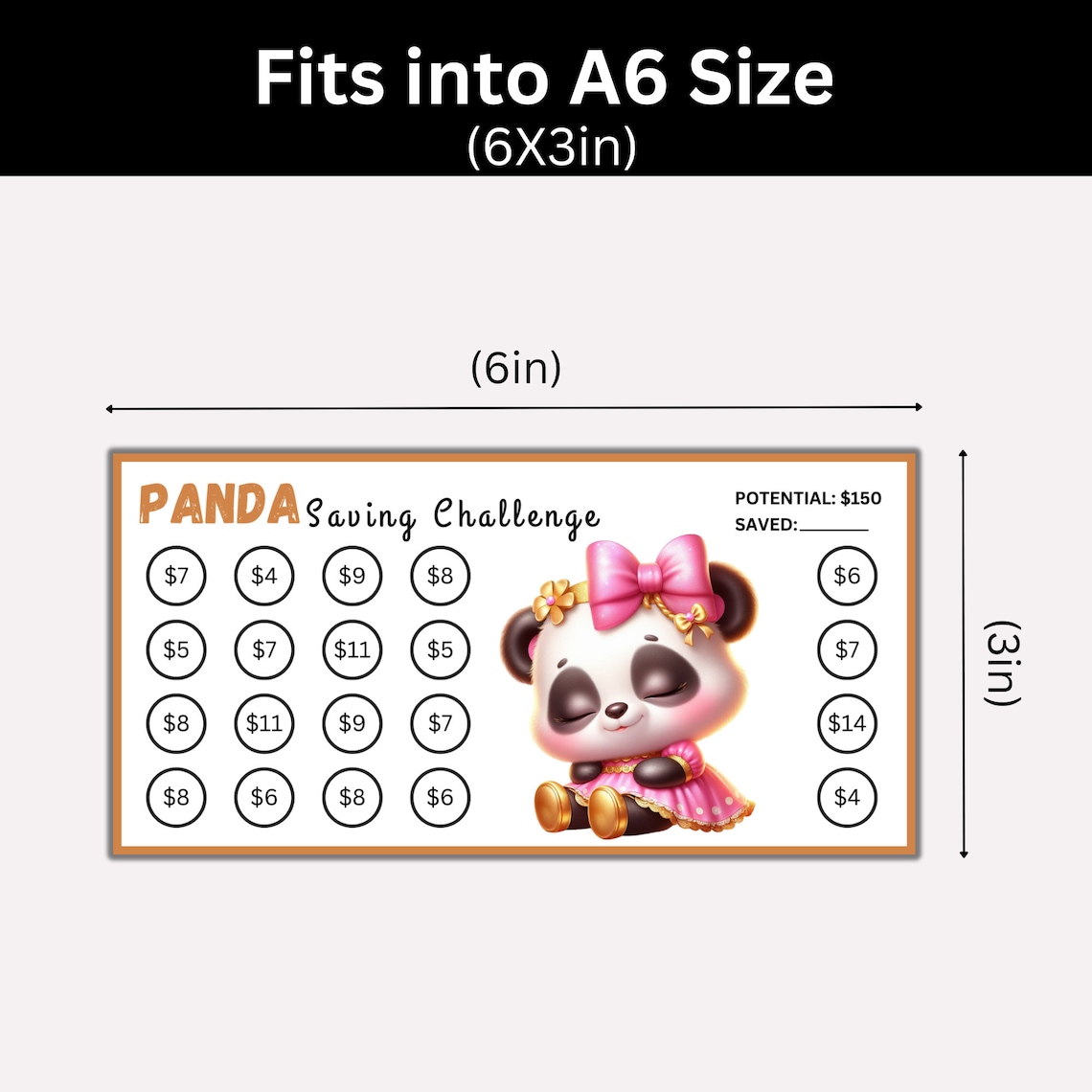 Buy Mini Panda Savings Challenge Printable, Panda Saving Challenges ...