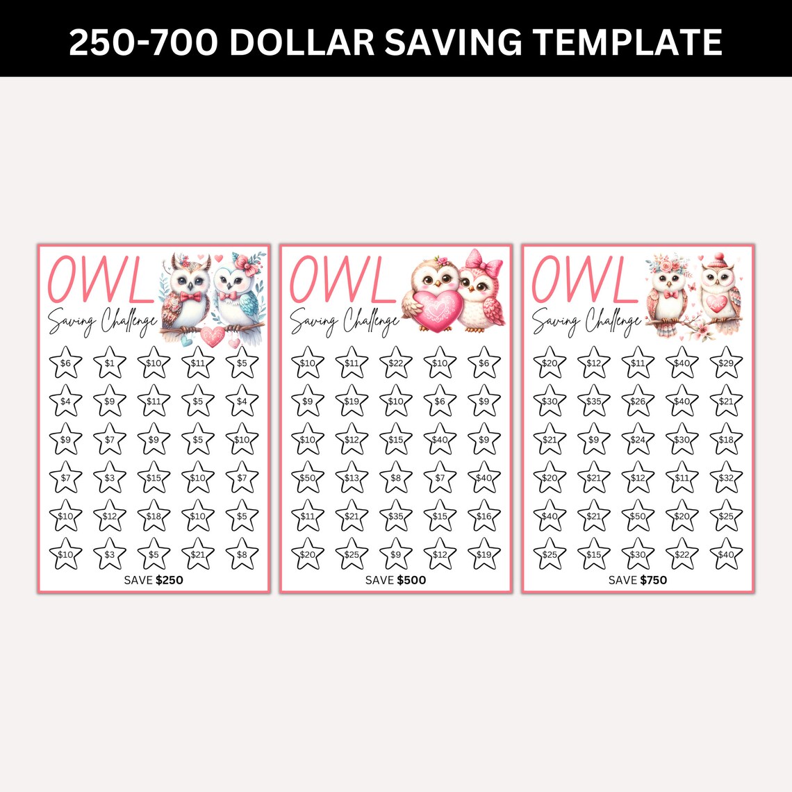 Ultimate Mega Owl Mini Savings Challenge Printable Bundle, Owl Money ...