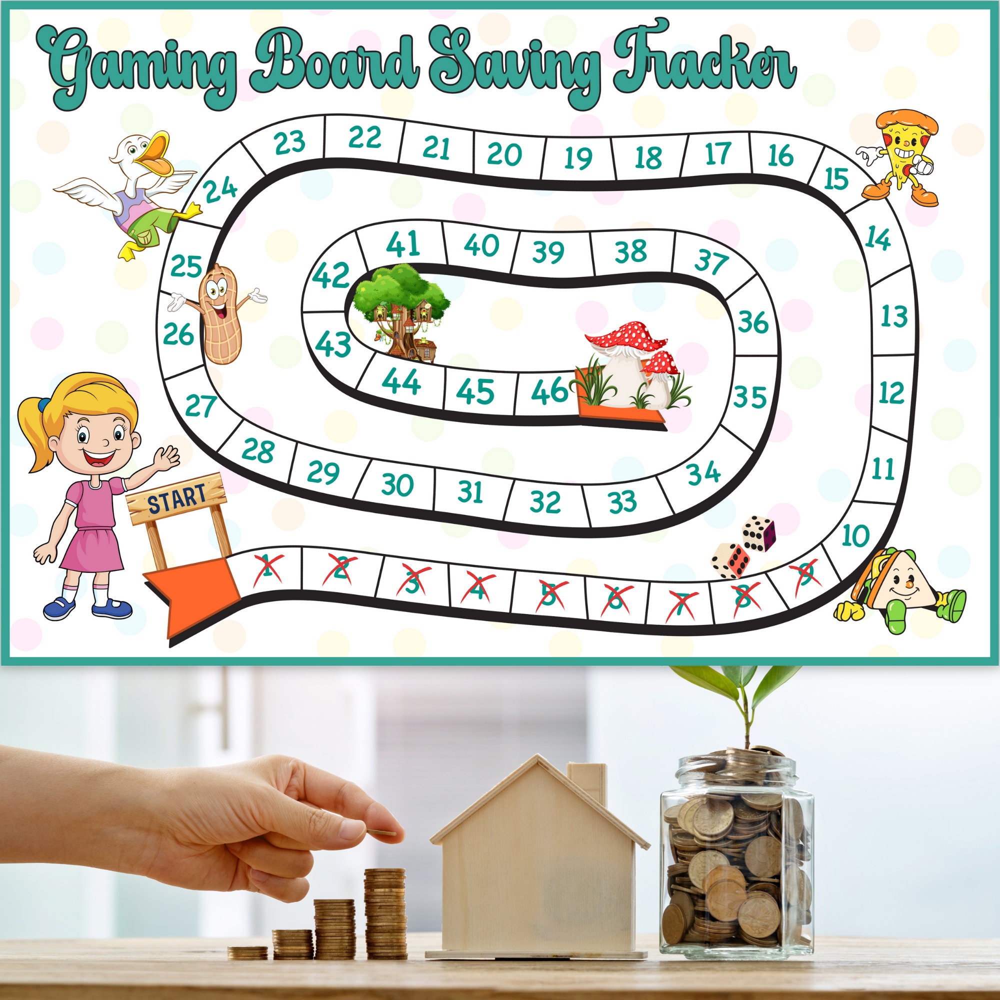 Savings Game Board Challenge Printable, A6 Mini Saving Challenges ...
