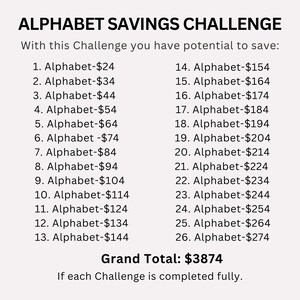 Alphabet Savings Challenge Printable Bundle, Alphabet Low Income Saving ...