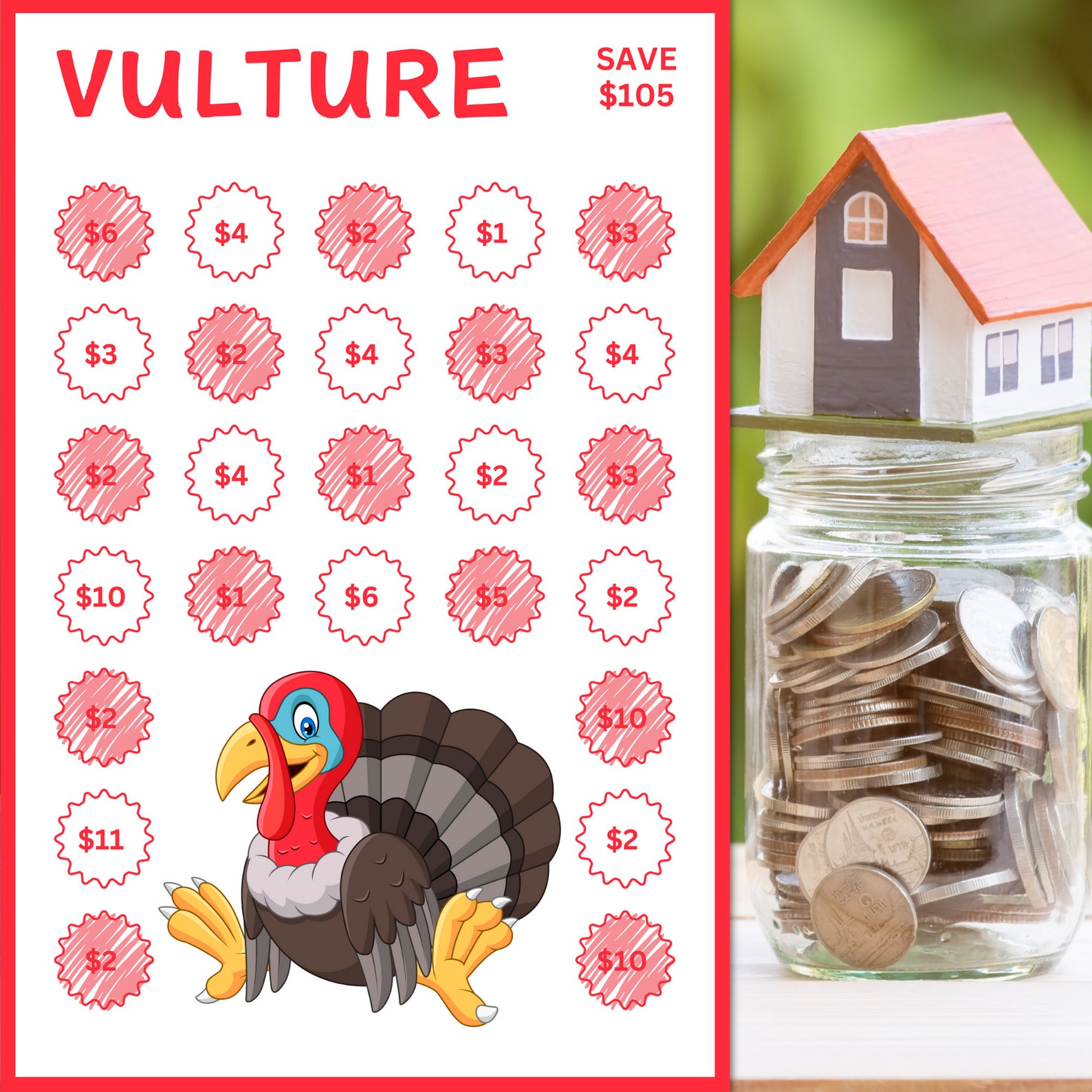 Animal Savings Challenge Printable, A6 Mini Animal Saving Challenge ...