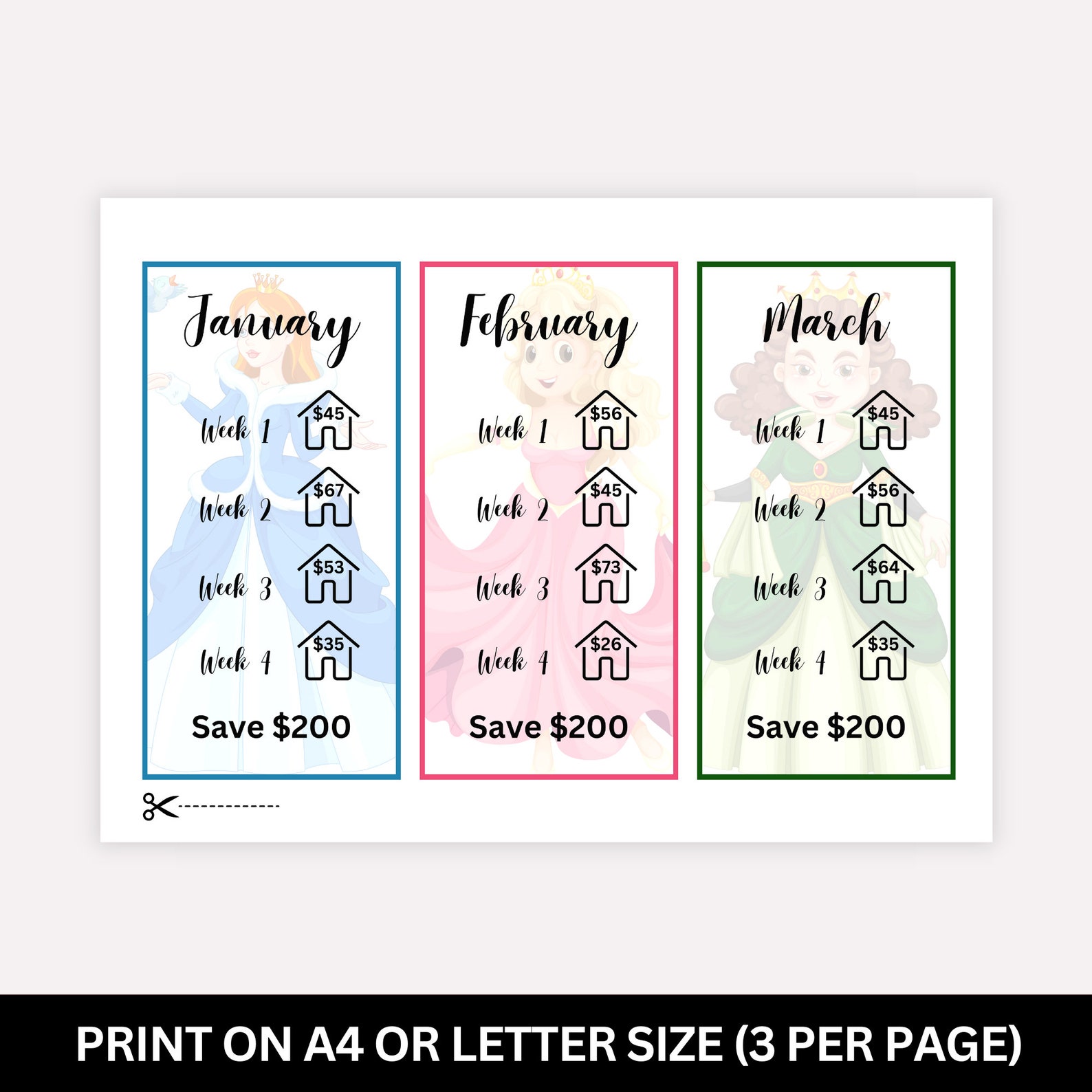 Low Income Savings Challenge Printable, Monthly Saving Challenges, Mini ...