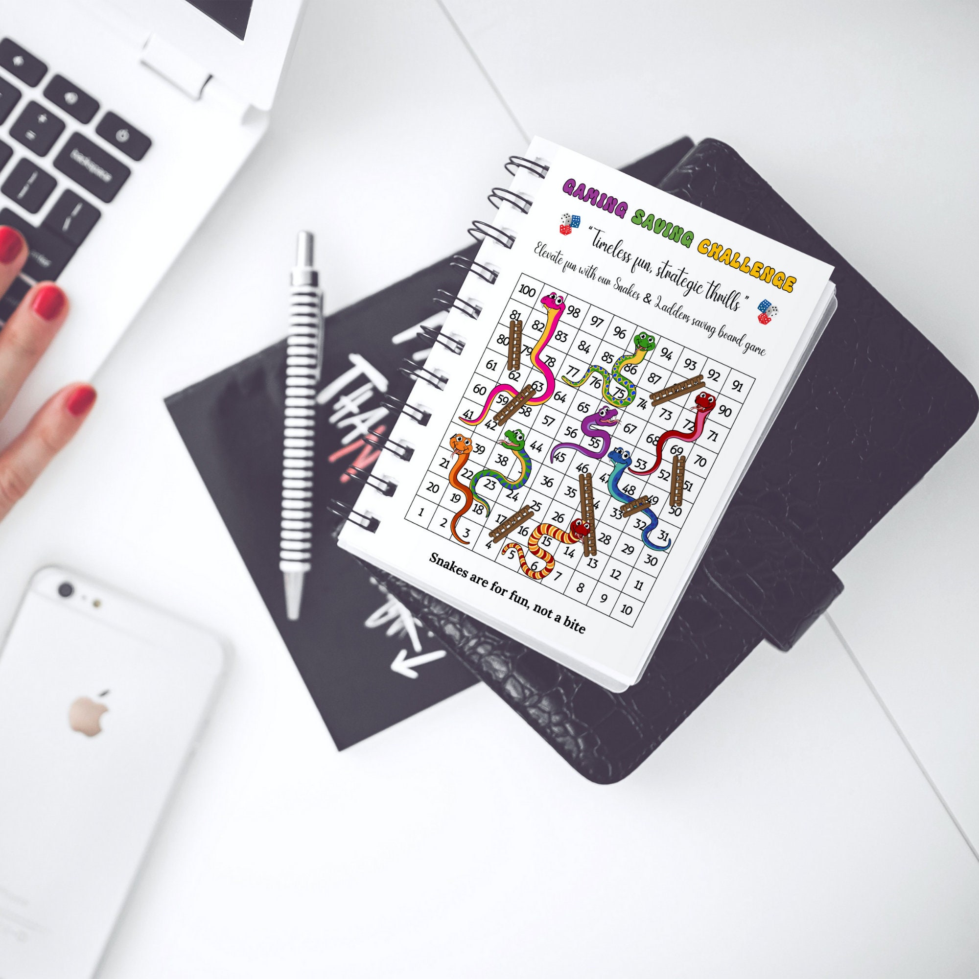 Snakes Game Board Savings Challenge Printable, A5 Saving Challenges ...