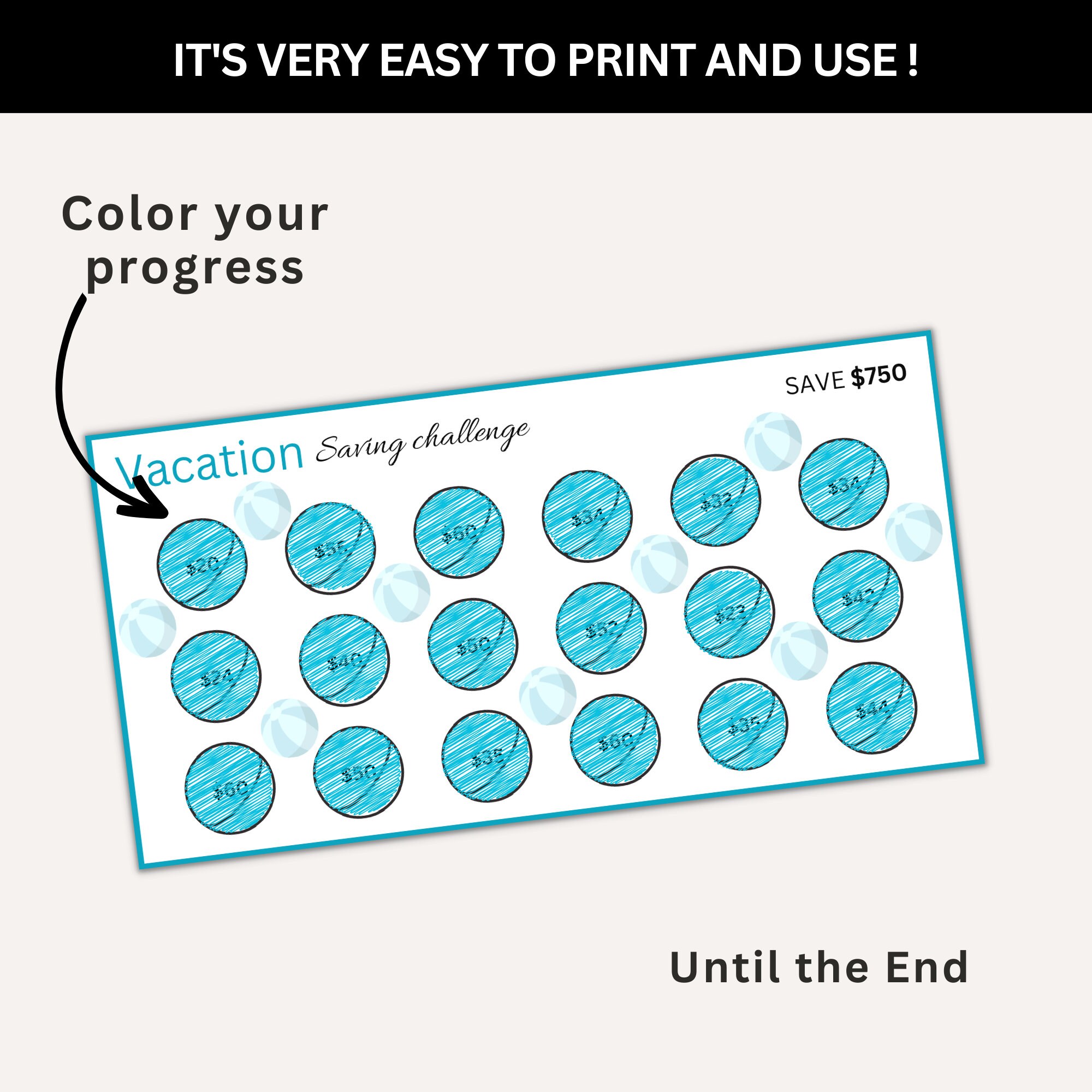 Vacation Savings Challenge Printable, Travel Savings Tracker Family ...