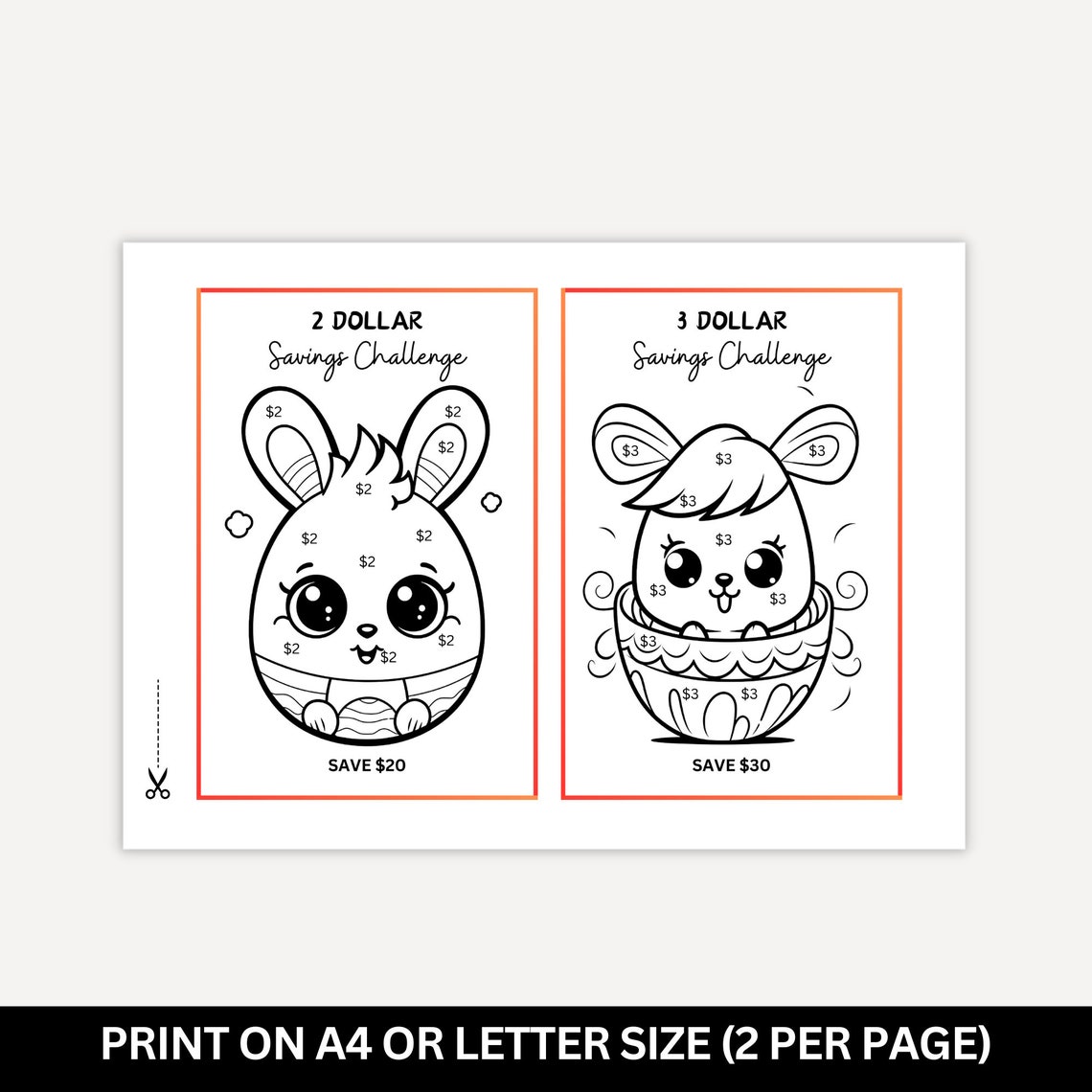Coloring Savings Challenge Printable Bundle, Mini A6 Low Income Saving ...