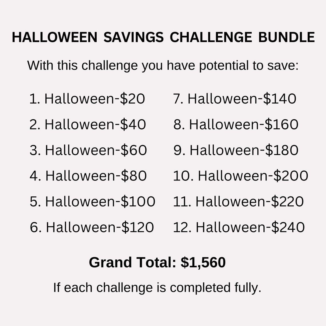 Mini Halloween Savings Challenge Printable, Low Income Spooky Saving ...