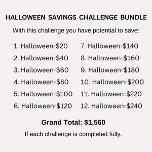 Mini Halloween Savings Challenge Printable, Low Income Spooky Saving ...