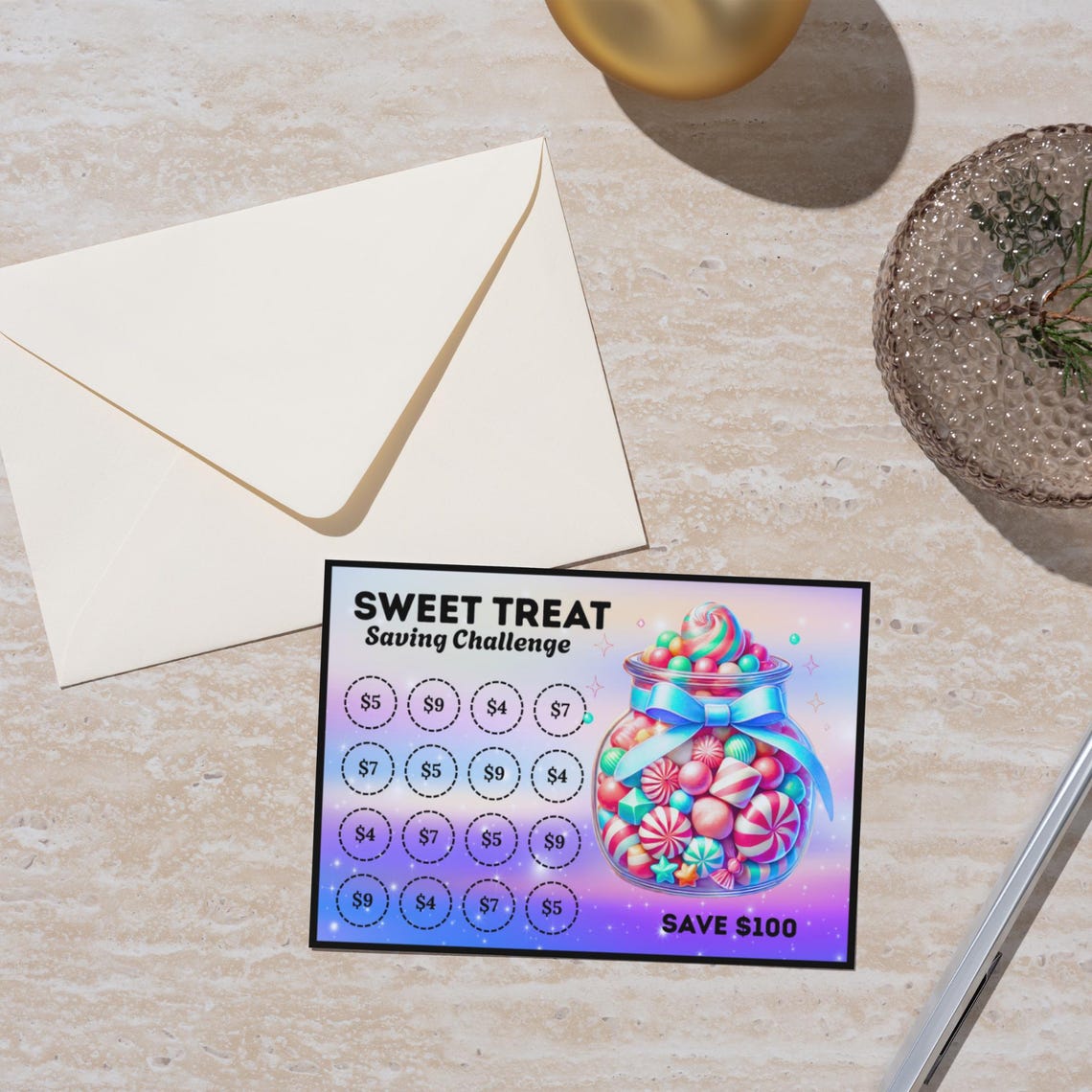 Sweet Treat Savings Challenge Bundle, A6 Saving Tracker PDF, Candy ...