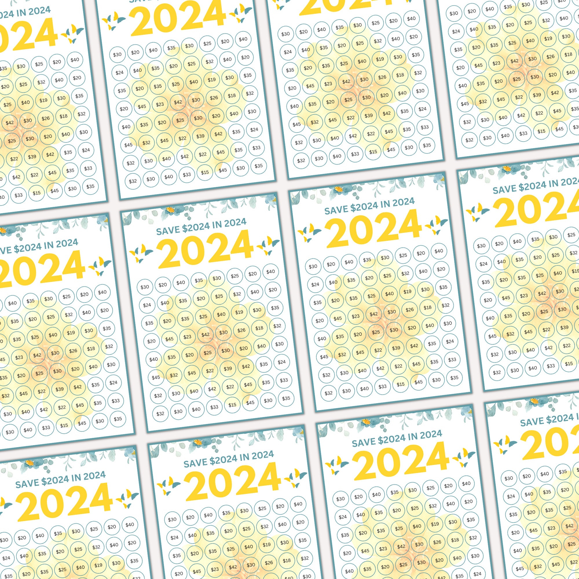 Buy 2024 Saving Challenge Printable, Save 2024 in 2024, 2024 Money ...