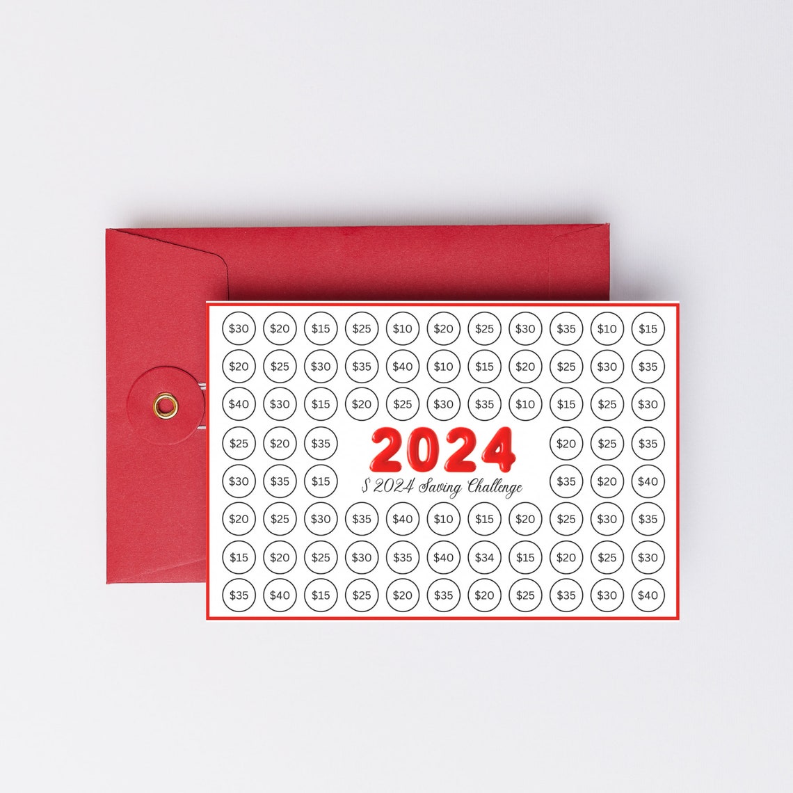 2024 Saving Challenge Printable, Save 2024 in 2024, 2024 Money Saving ...