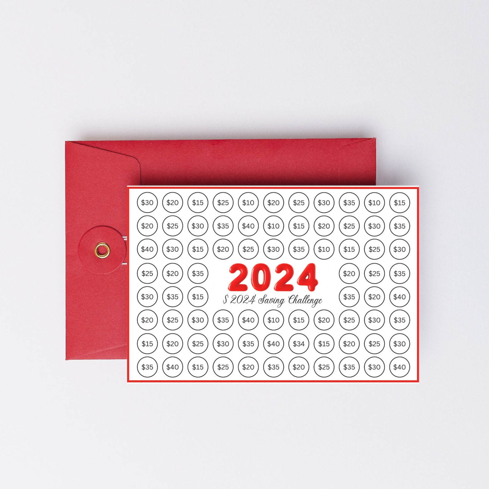 2024 Saving Challenge Printable, Save 2024 in 2024, 2024 Money Saving ...