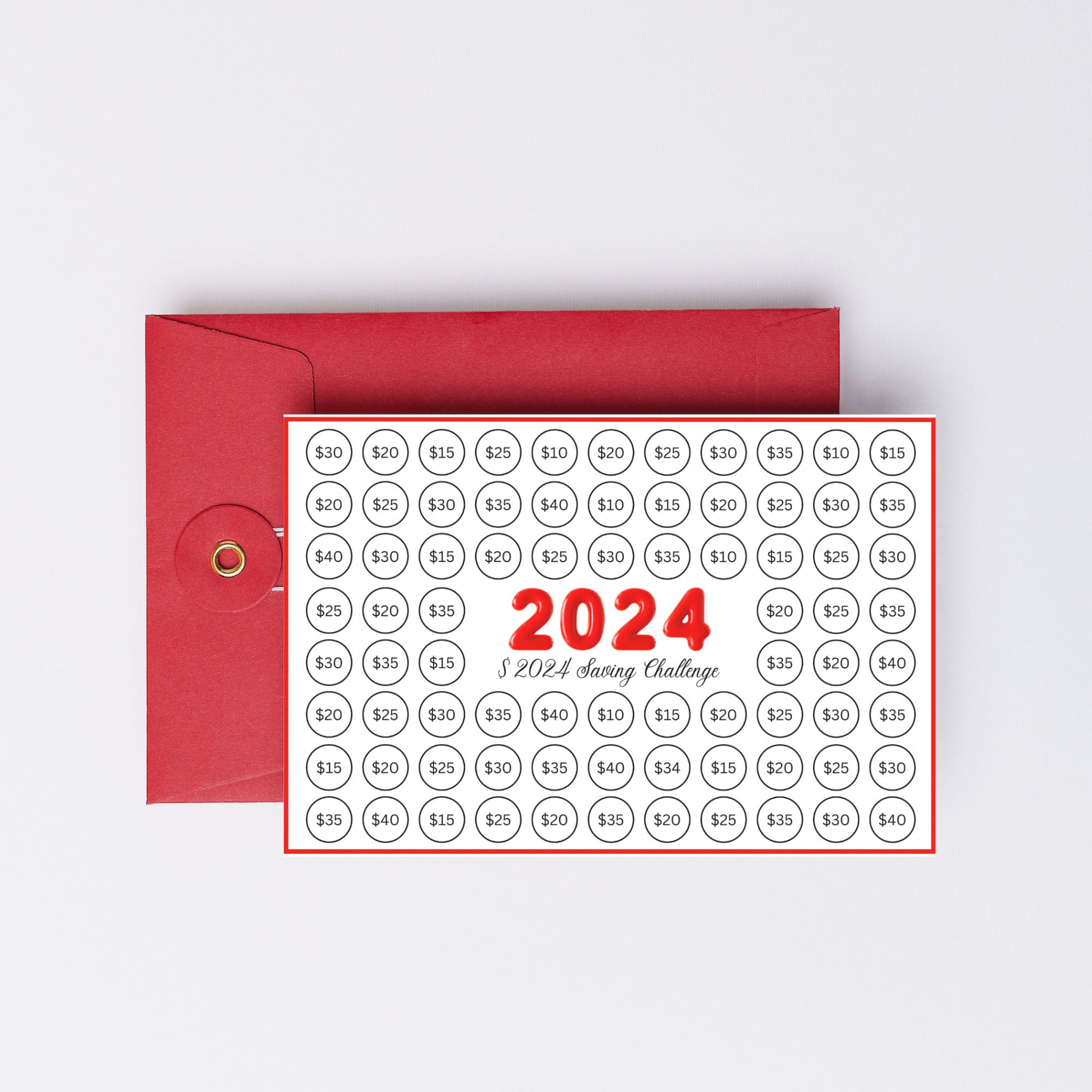 2024 Saving Challenge Printable, Save 2024 in 2024, 2024 Money Saving ...