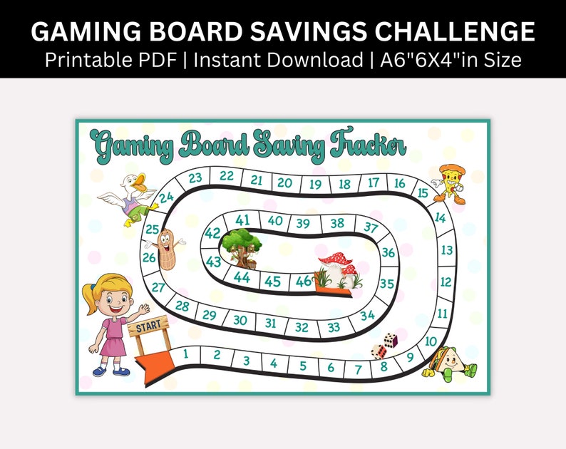 Savings Game Board Challenge Printable A6 Mini Saving - Etsy
