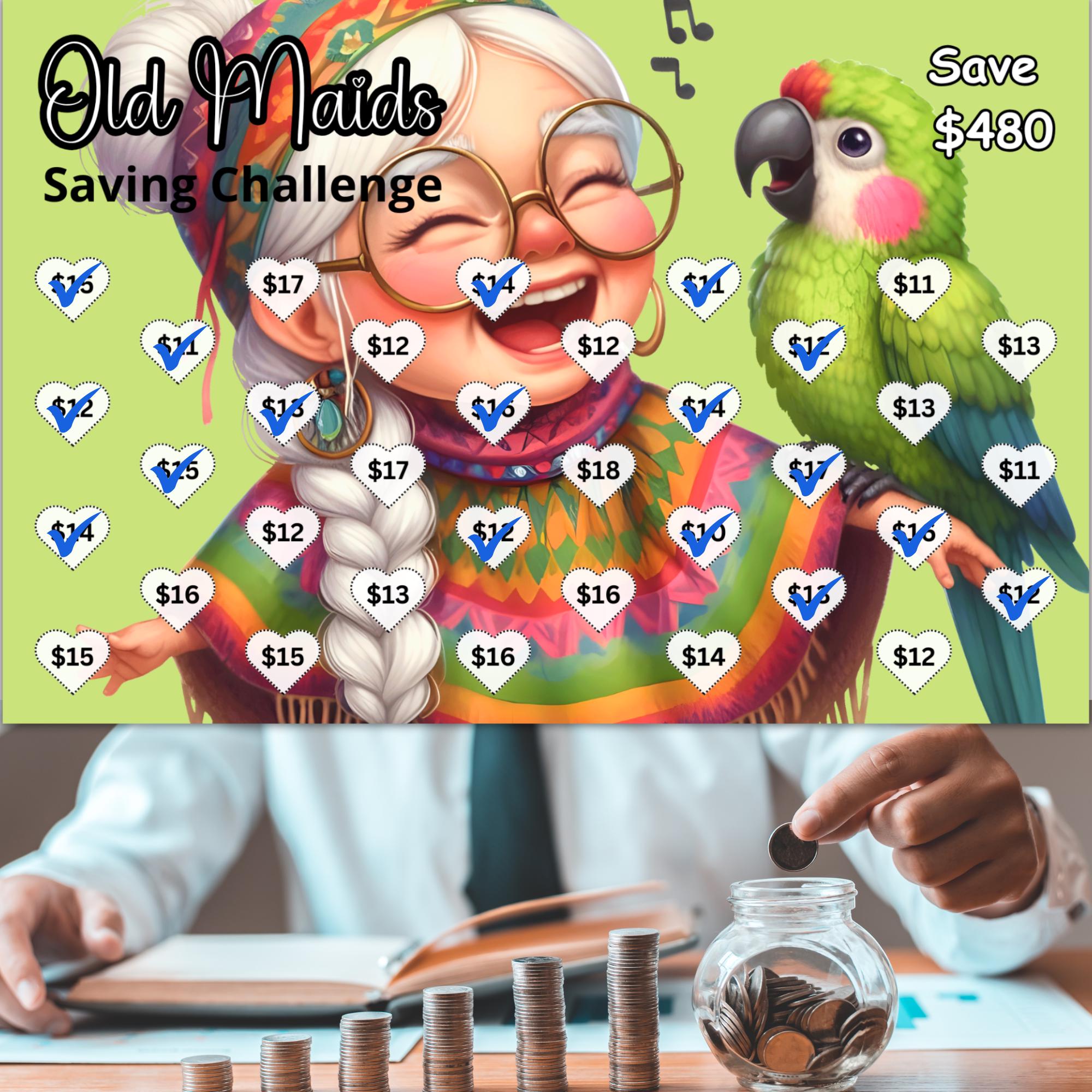 Mini Old Maids Savings Challenges Pack Printable Bundle, Senior Citizen ...