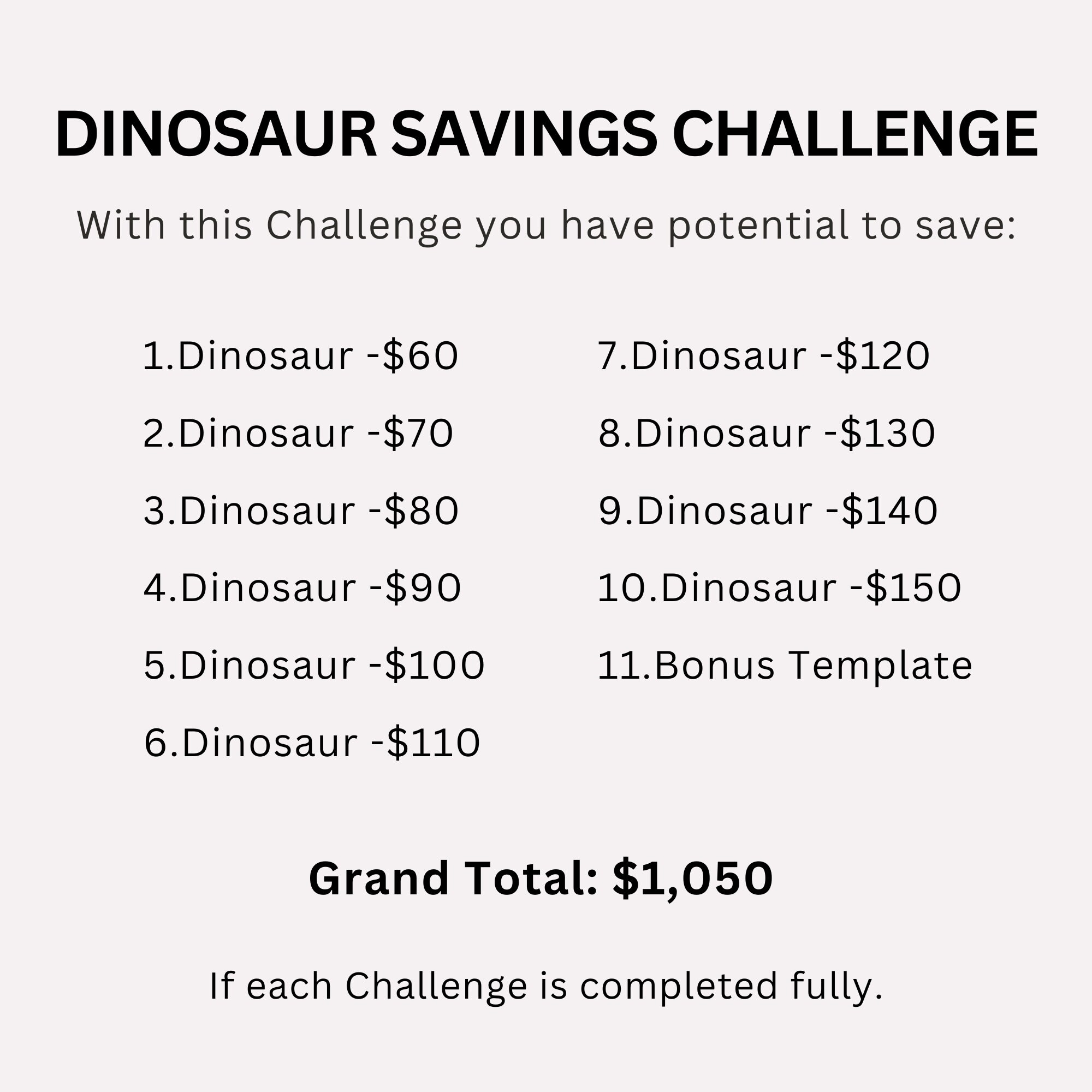 Mini A6 Dinosaur Savings Challenge Printable, Baby Dino Saving ...