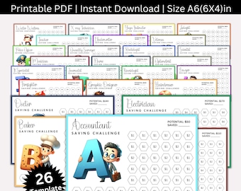 Alphabet Low Income Savings Challenge Printable, Alphabet Saving ...