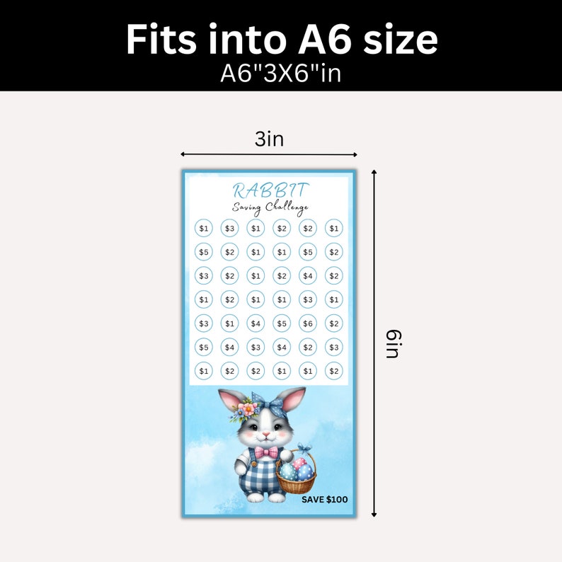 Rabbit Savings Challenge Printable, Bunny Mini Saving Challenges, A6 ...