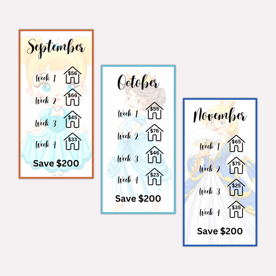 Low Income Savings Challenge Printable, Monthly Saving Challenges, Mini ...
