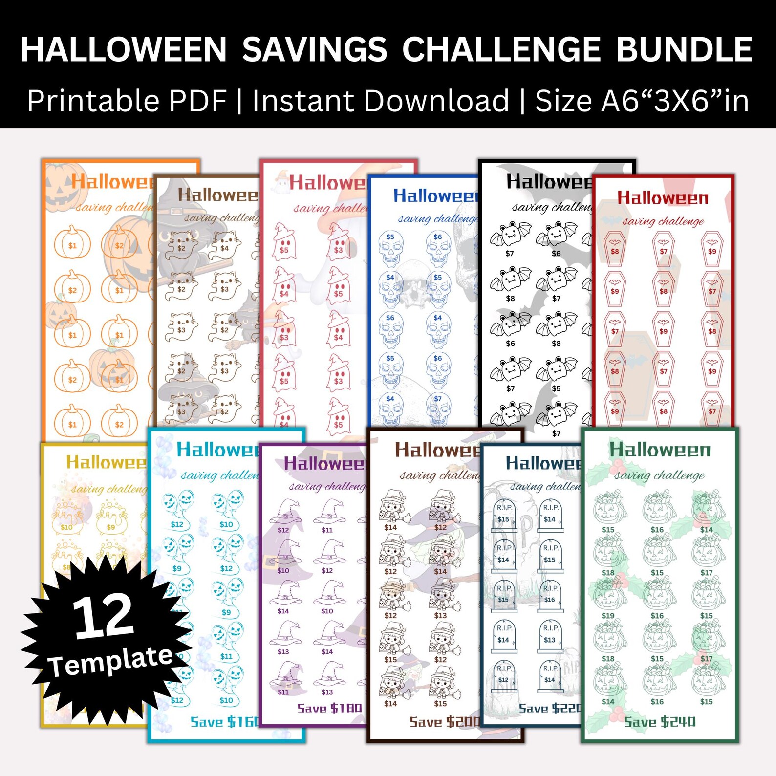 Mini Halloween Savings Challenge Printable, Low Income Spooky Saving ...
