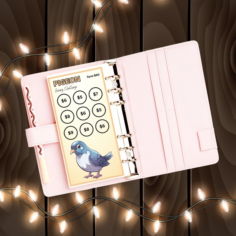 Pigeon Savings Challenge Printable, Mini A6 Pigeon Saving Challenge, A6 ...