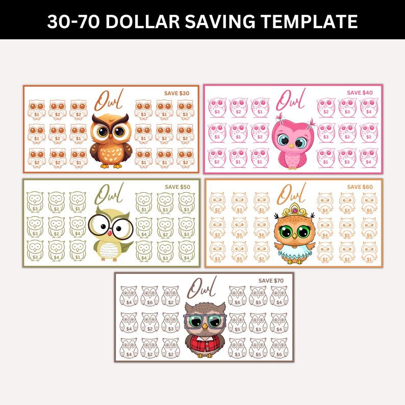 Ultimate Mega Owl Mini Savings Challenge Printable Bundle, Owl Money ...
