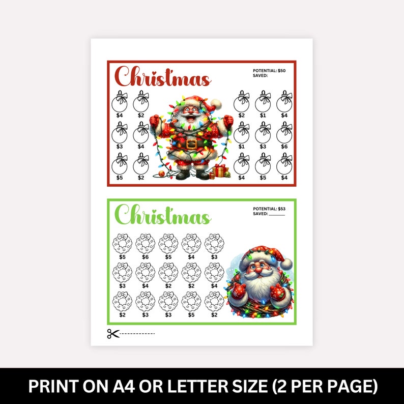 Christmas Savings Challenge Printable Bundle, Mini A6 Christmas Saving ...