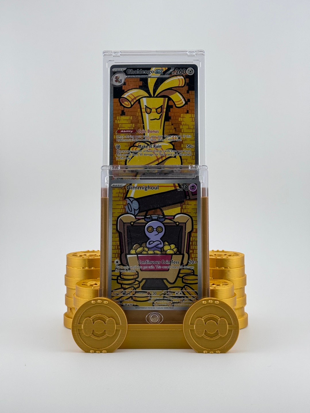 Gimmighoul and Gholdengo Custom Card Stand - Etsy