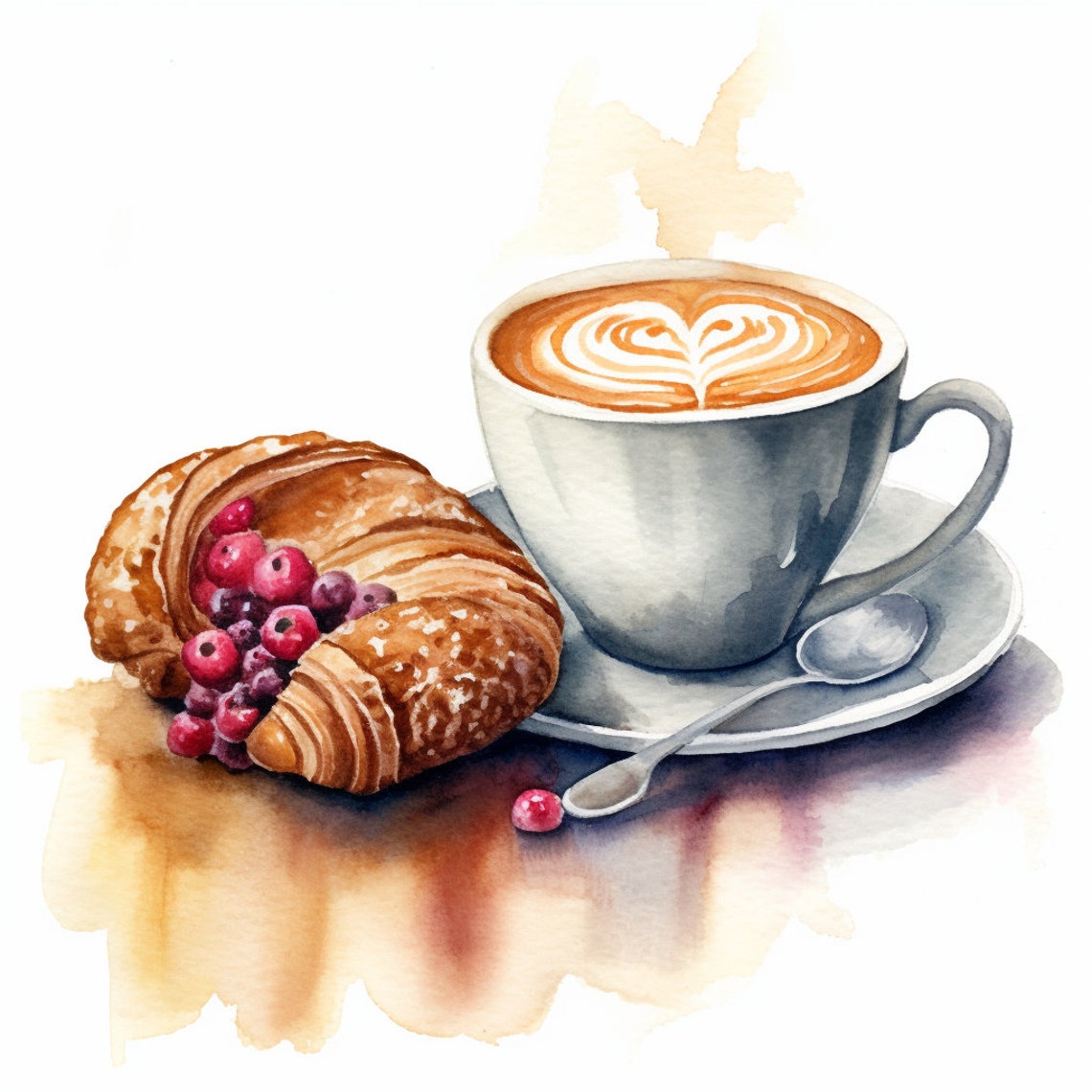 Watercolor Coffee Clipart Set PNG Coffee Sublimation Design - Etsy