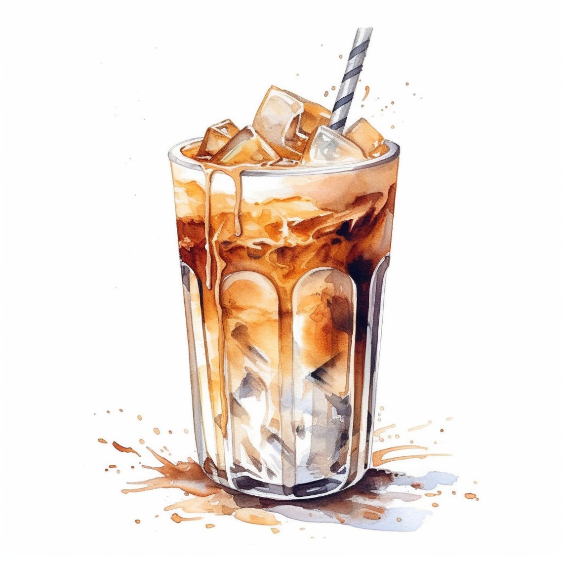 Watercolor Coffee Clipart Set PNG Coffee Sublimation Design - Etsy