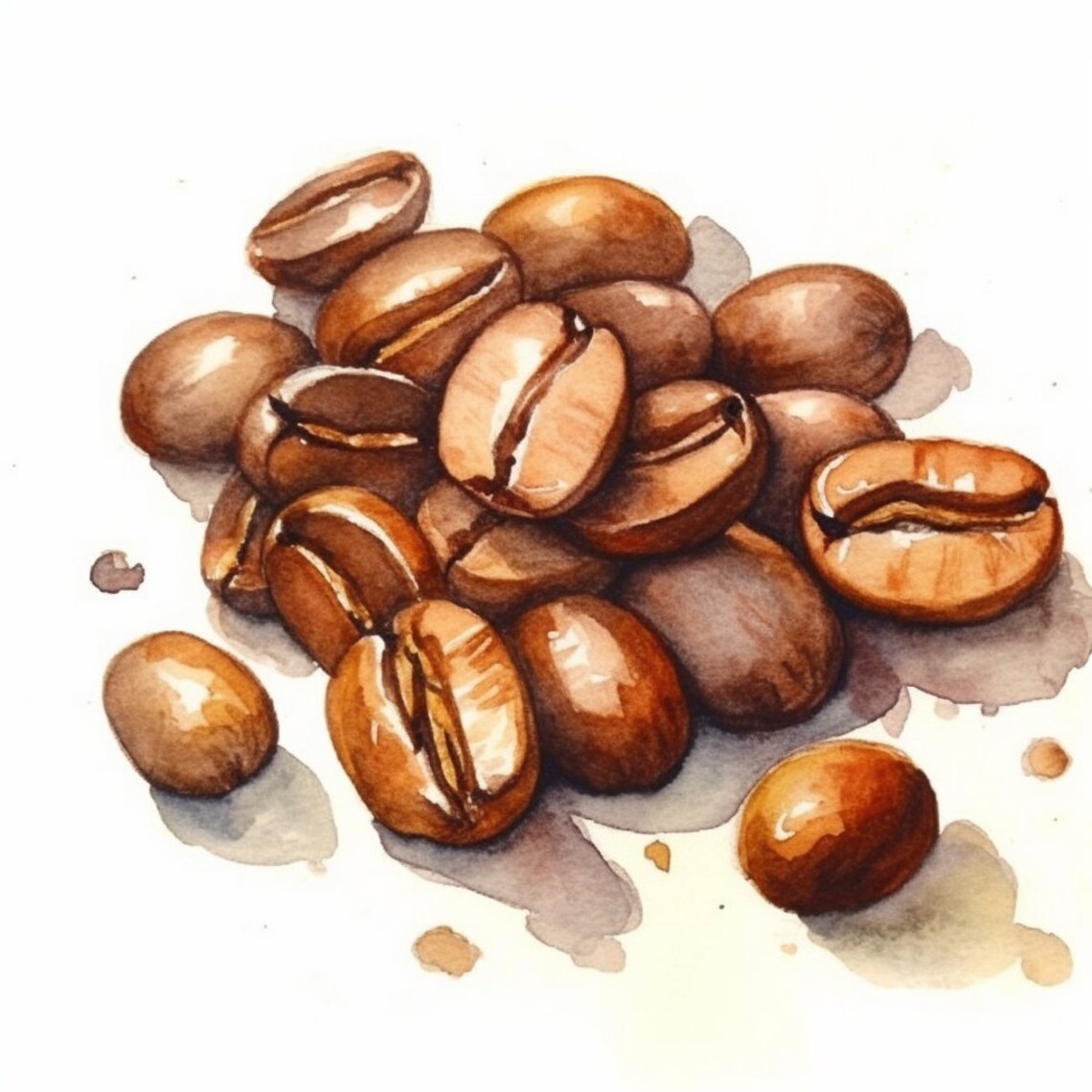 Watercolor Coffee Clipart Set PNG Coffee Sublimation Design - Etsy