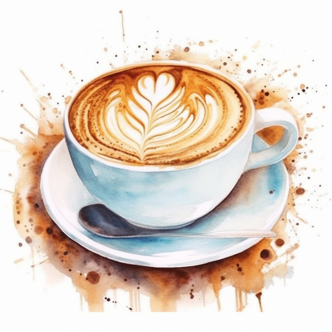 Watercolor Coffee Clipart Set PNG Coffee Sublimation Design - Etsy