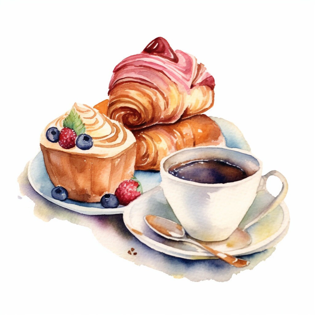 Watercolor Coffee Clipart Set PNG Coffee Sublimation Design - Etsy