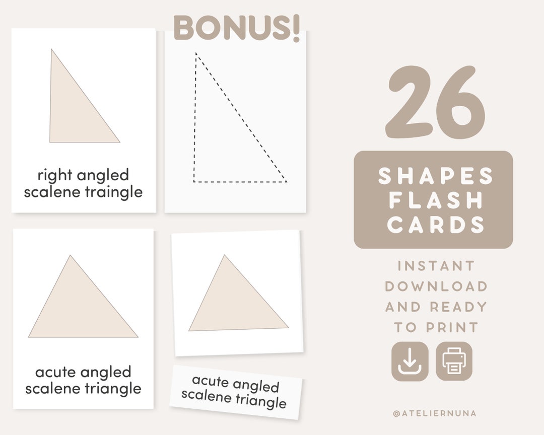26 Shapes Flash Cards Geometric Shapes Homeschool - Etsy