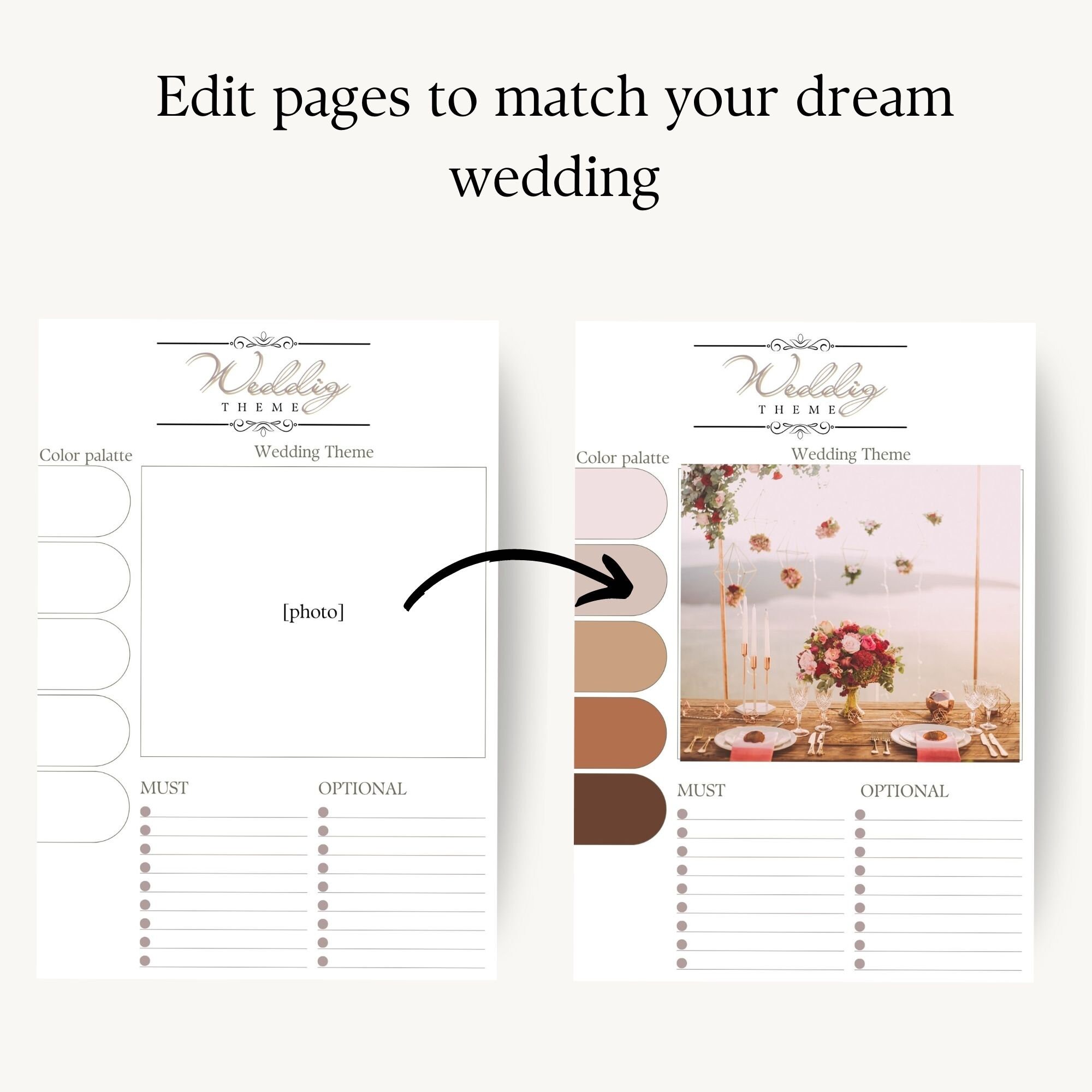 Wedding Planner Printable, Wedding Day Binder, Wedding Day Timeline ...