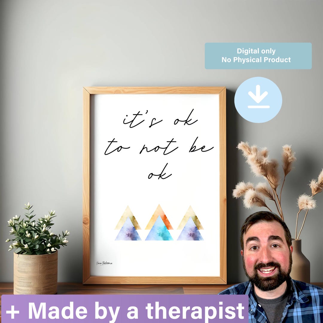 Its Ok to Not Be Ok, Therapy Poster, Mental Health Posters, Counseling ...