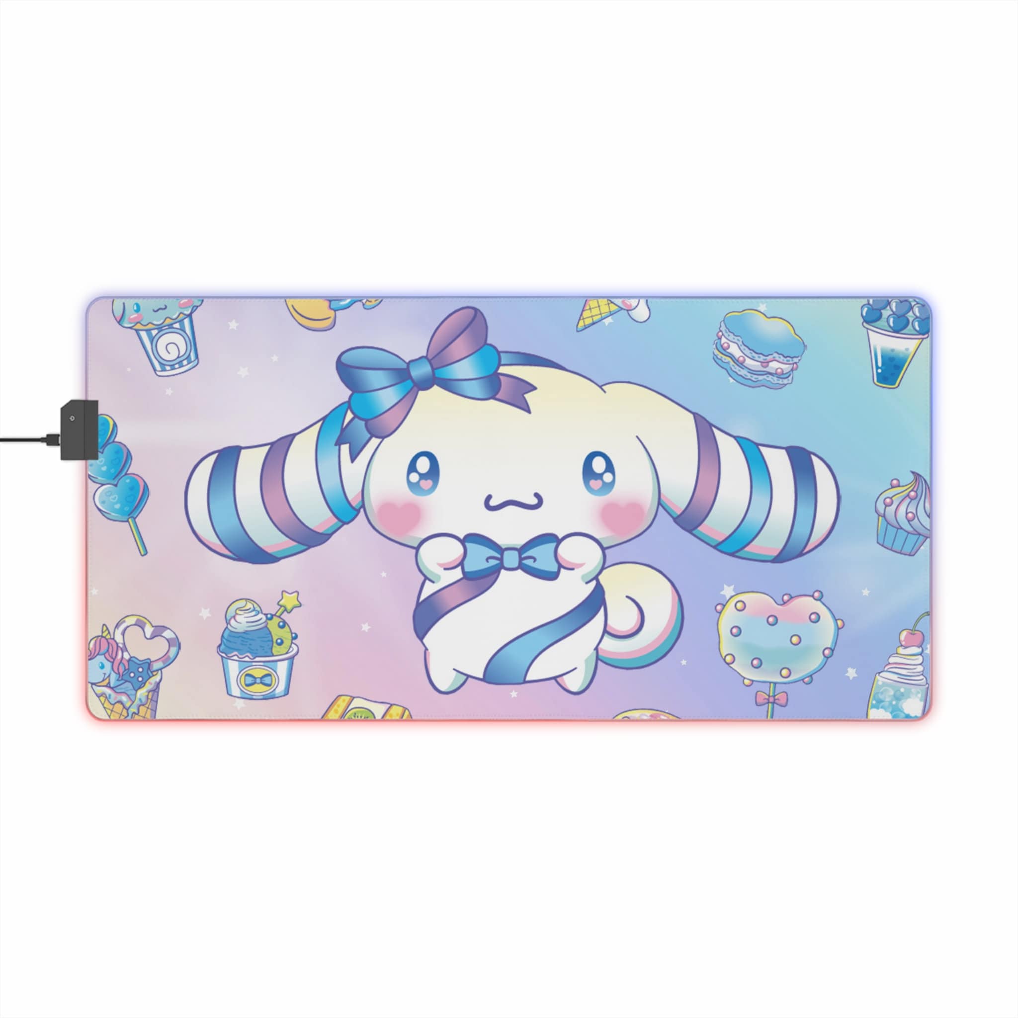 Kawaii My Melody Desk Mat, Gaming LED Mouse Pad, Cute Desk Mat with Non ...