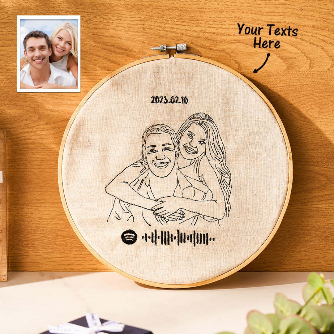 Custom Spotify Embroidery 3D Photo Creative Ornaments Gifts - Etsy