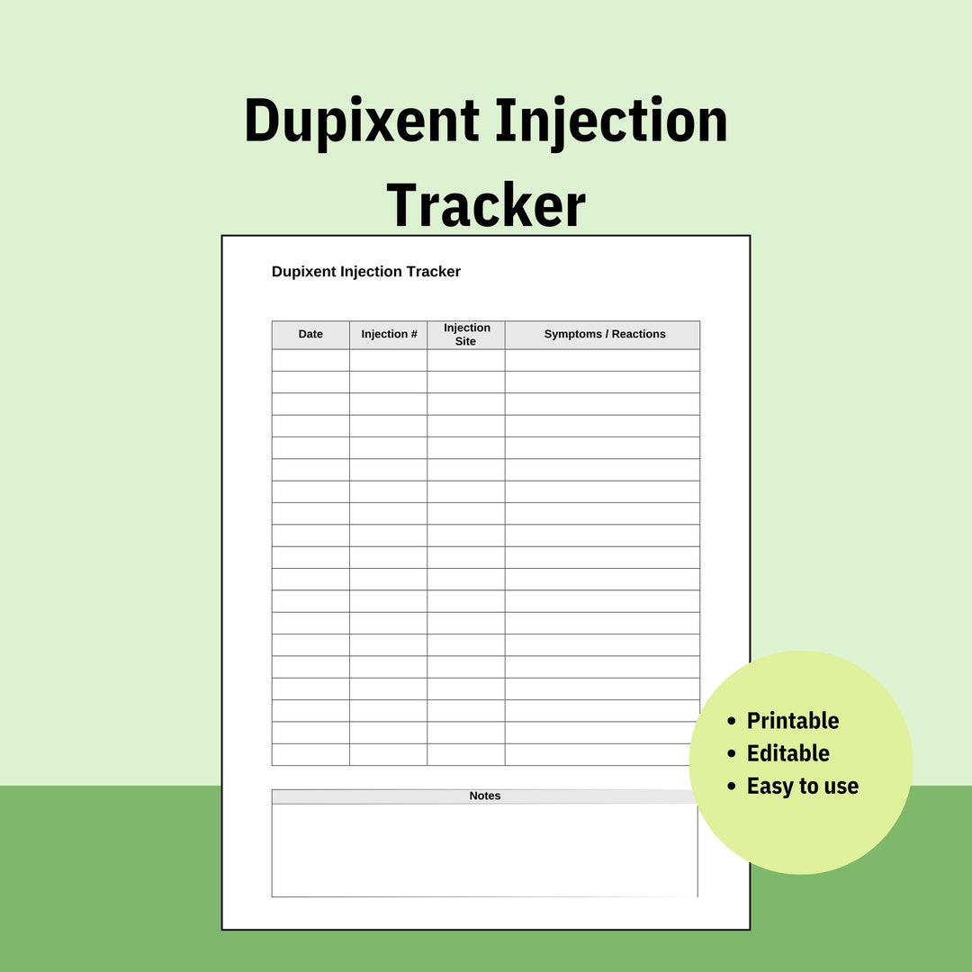 Dupixent Injection Tracker - Etsy