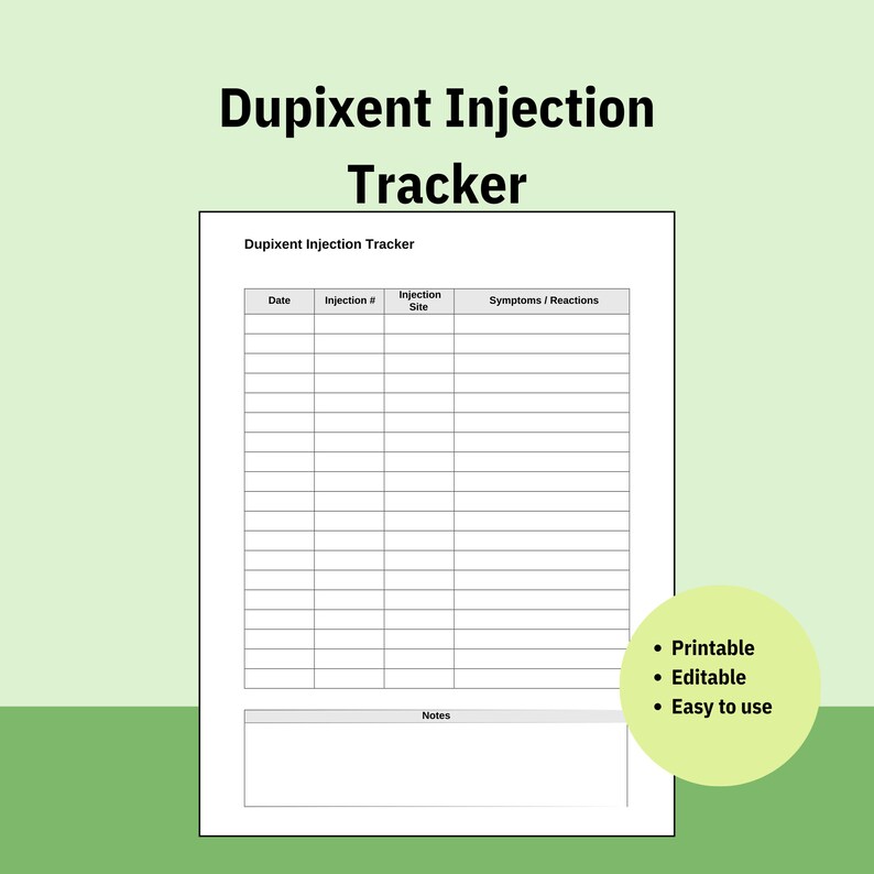 Dupixent Injection Tracker - Etsy