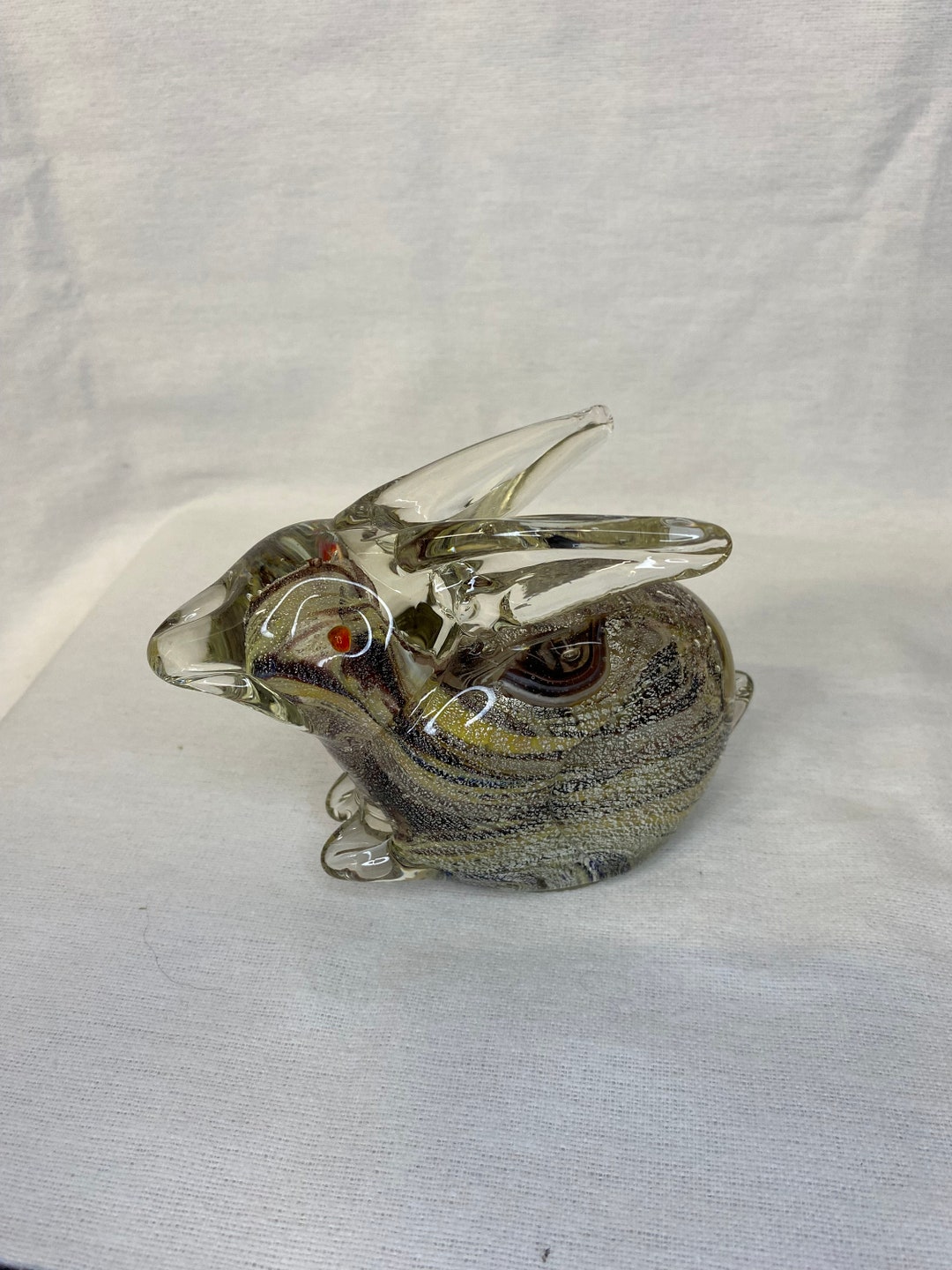 Rare Murano Glass Rabbit Paperweight With Red Eyes - Etsy