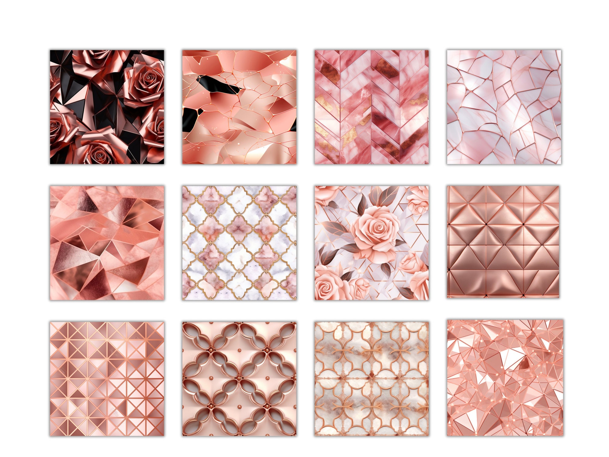 Luxury Rose Gold Digital Paper Pattern , Seamless Scrapbook Paper ...