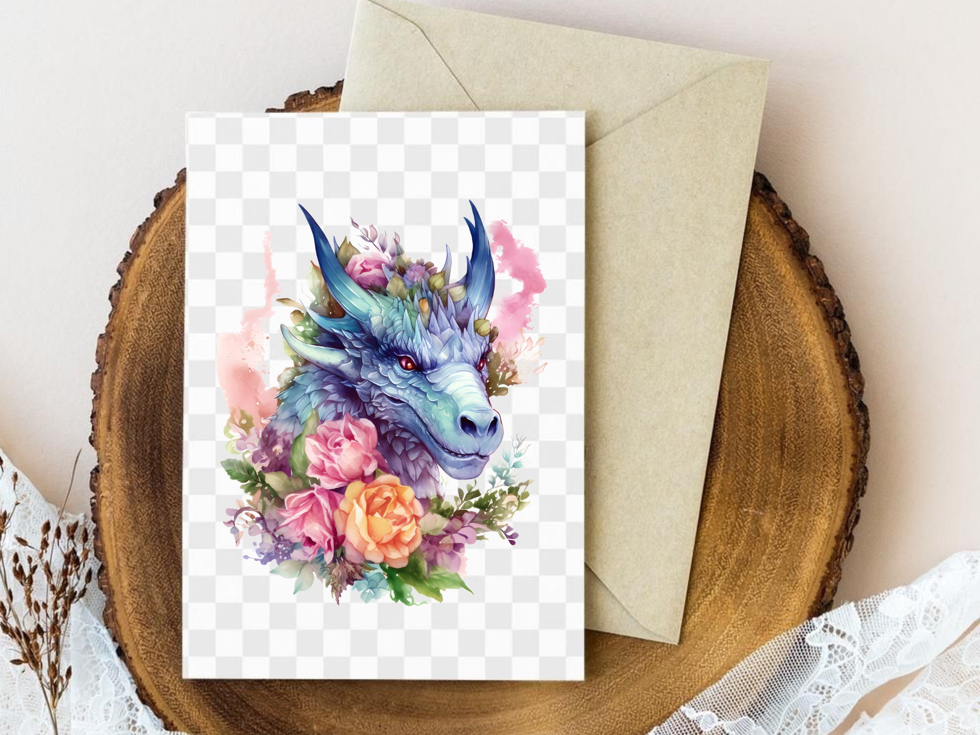 Dragon Floral Clipart Illustration 20 High Resolution PNG Images for ...